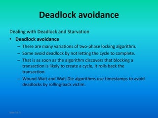 Adbms 42 deadlocks and starvation | PPTX | Databases | Computer Software and Applications