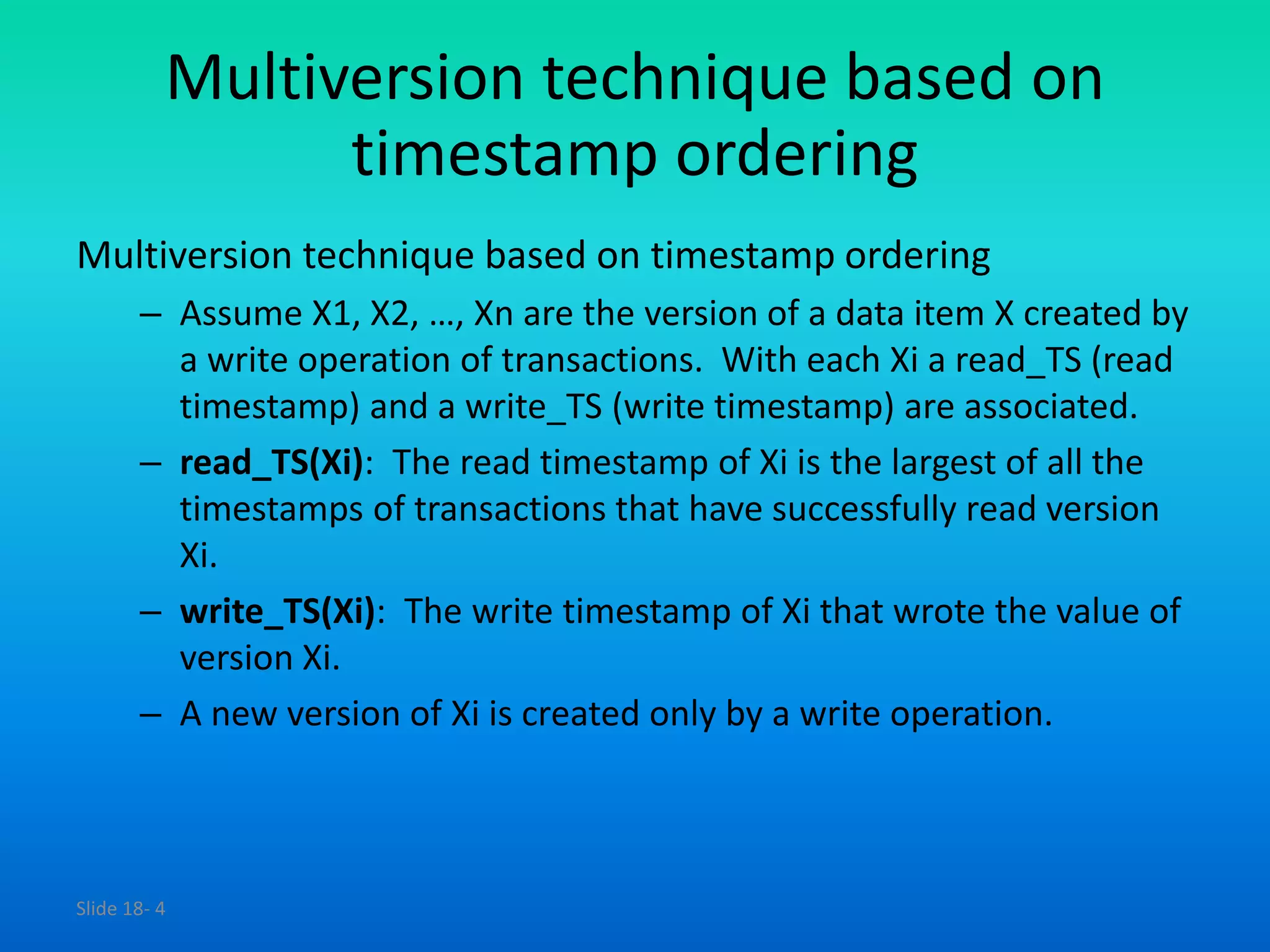 Adbms 43 multiversion concurrency control | PPT Adbms 43 multiversion concurrency control | PPT