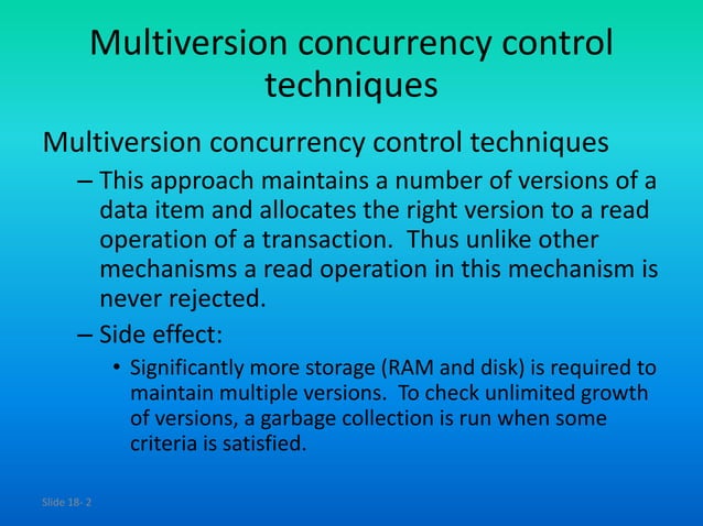 Adbms 43 multiversion concurrency control | PPT