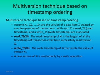 Adbms 43 multiversion concurrency control | PPT