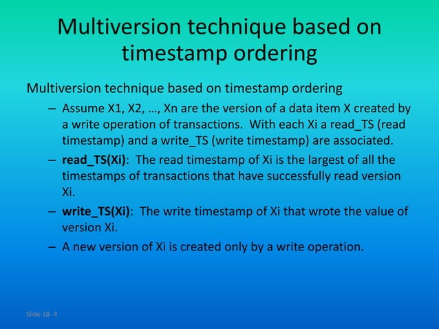 Adbms 43 multiversion concurrency control | PPT