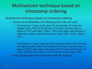 Adbms 43 multiversion concurrency control | PPT