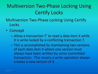 Adbms 43 multiversion concurrency control | PPT