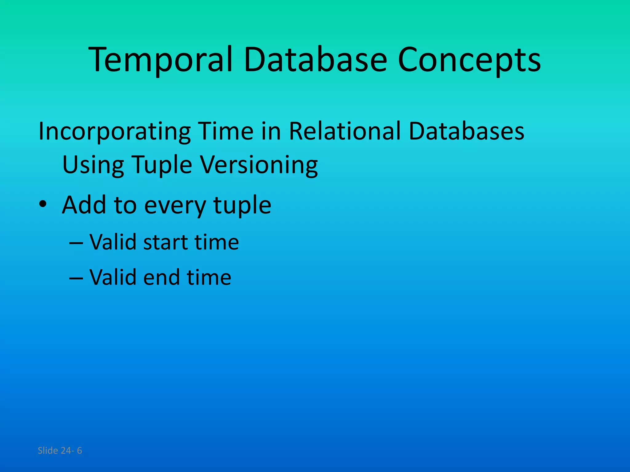 Adbms 44 Temporal And Multimedia Databases Pptx Databases Computer Software And Applications