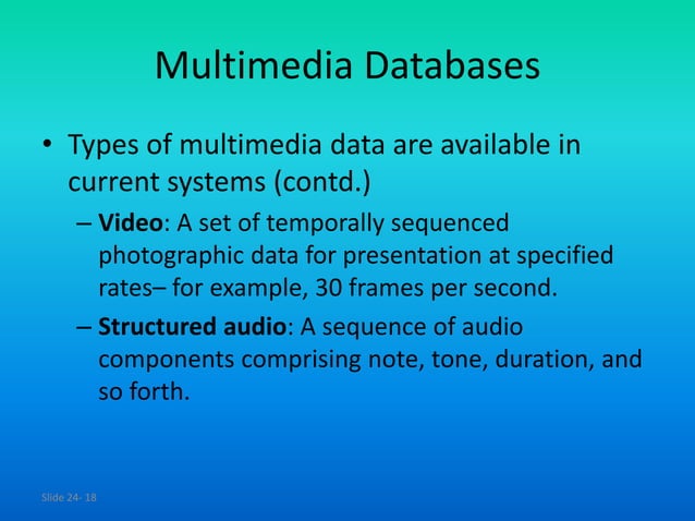 Adbms 44 Temporal And Multimedia Databases Pptx Databases Computer Software And Applications