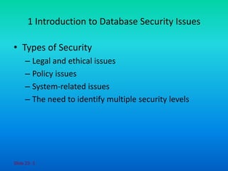 Adbms 46 security and integrity of databases | PPT