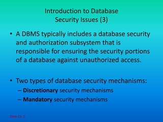 Adbms 46 security and integrity of databases | PPT