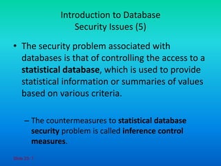 Adbms 46 security and integrity of databases | PPT