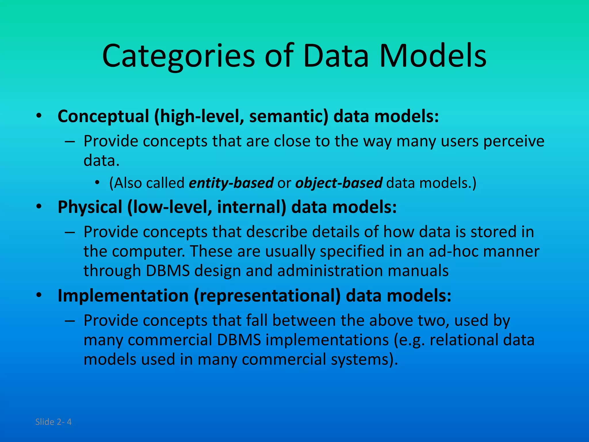 Adbms 5 data models schemas instances and states | PPTX