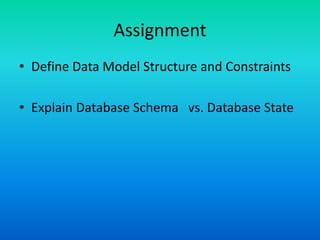 Adbms 5 data models schemas instances and states | PPTX