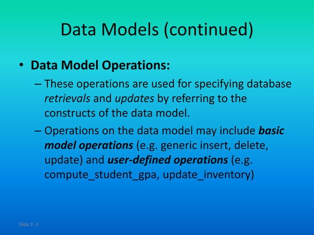 Adbms 5 data models schemas instances and states | PPTX | Databases ...