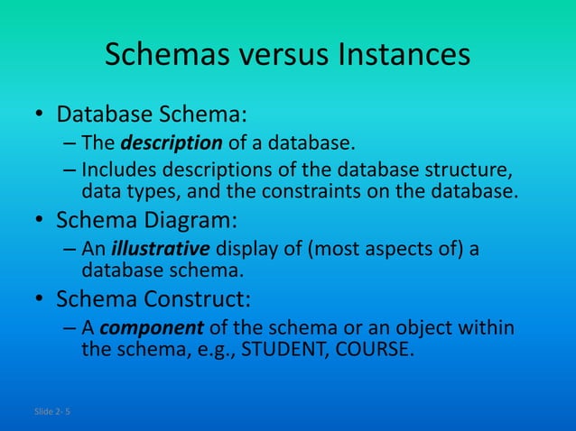 Adbms 5 data models schemas instances and states | PPTX | Databases ...