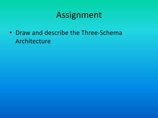 Adbms 6 three schema database architecture | PPTX