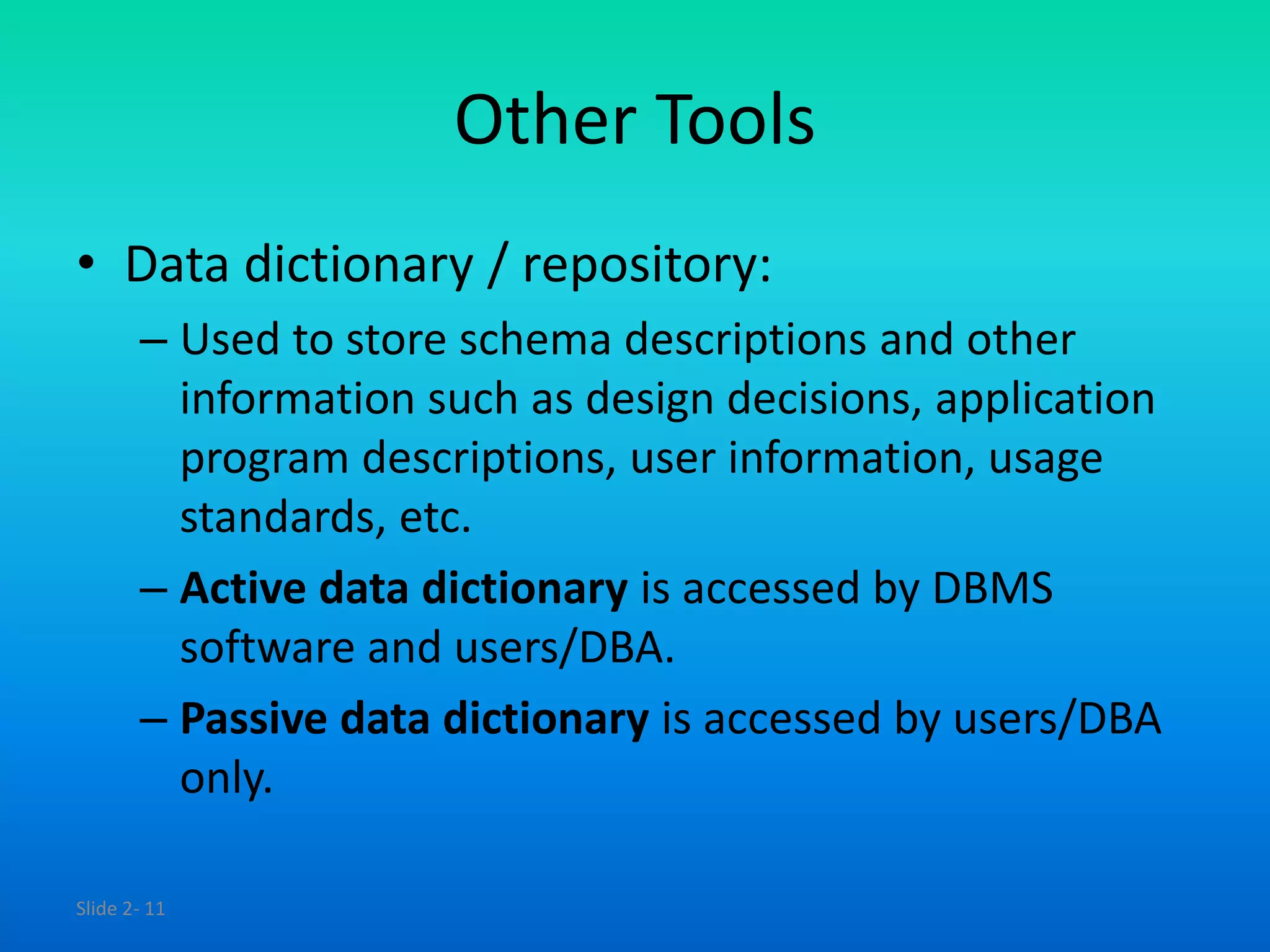 Adbms 7 Database Languages And Tools Pptx Databases Computer