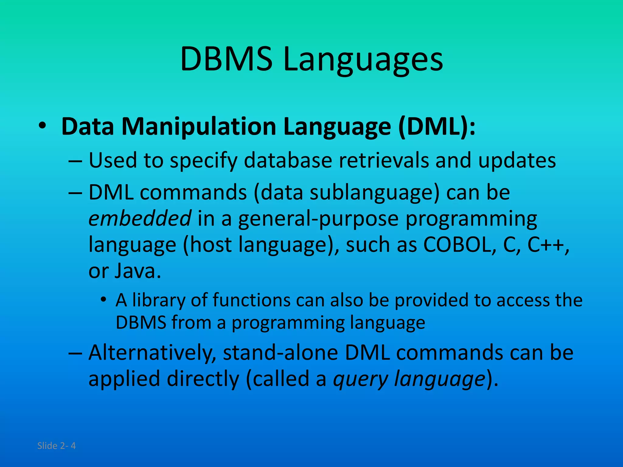 Adbms 7 Database Languages And Tools Ppt 