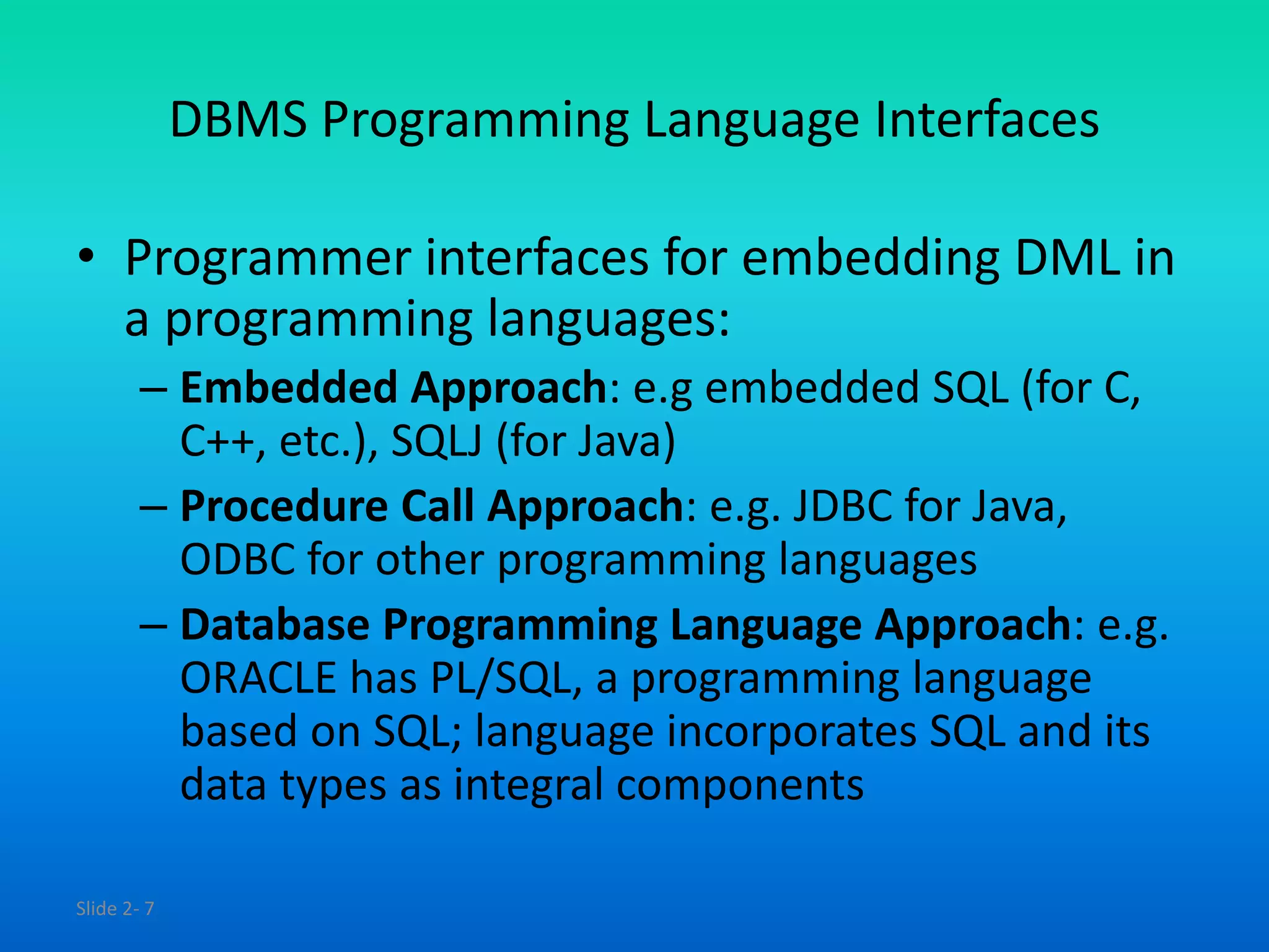 Adbms 7 Database Languages And Tools Pptx Databases Computer