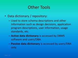 Adbms 7 database languages and tools | PPTX