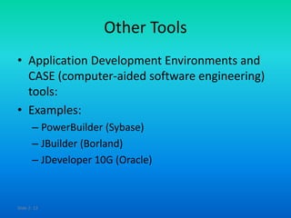 Adbms 7 database languages and tools | PPTX