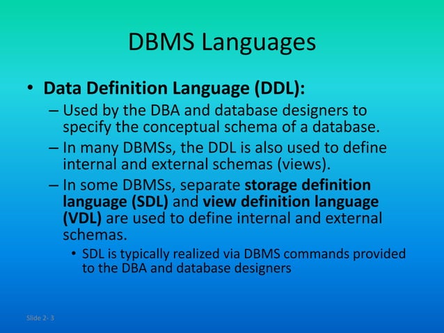 Adbms 7 Database Languages And Tools Pptx Databases Computer