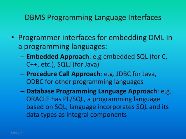 Adbms 7 database languages and tools | PPTX | Databases | Computer ...
