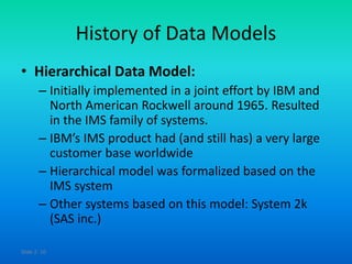 Adbms 8 history of data models | PPT