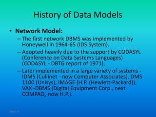 Adbms 8 history of data models | PPT