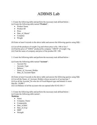 Adbms lab | PDF