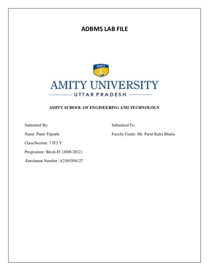Adbms Lab File