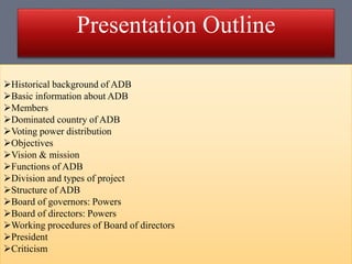 Asian Development Bank ADB | PPTX