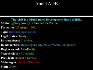 Asian Development Bank ADB | PPTX