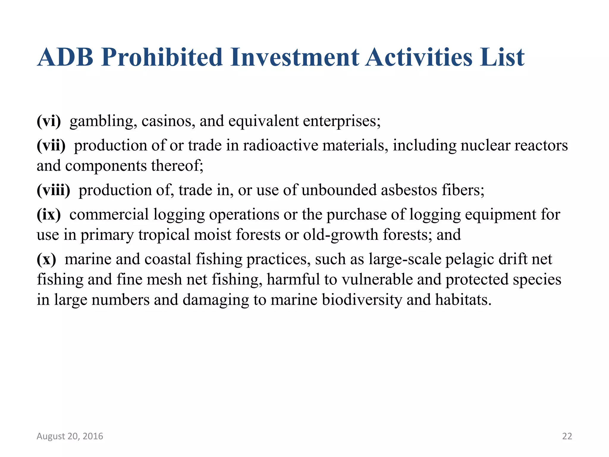 ADB Safeguard Policies Presentation | PPTX