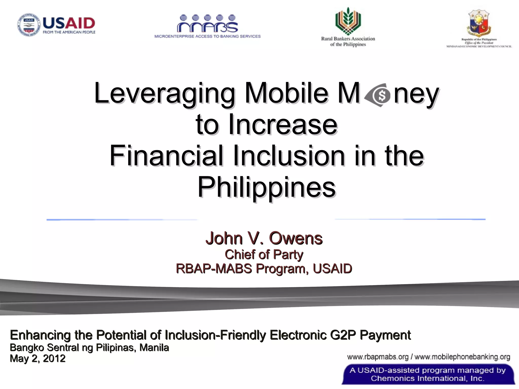 Leveraging Mobile Money to Increase Financial Inclusion | PPT