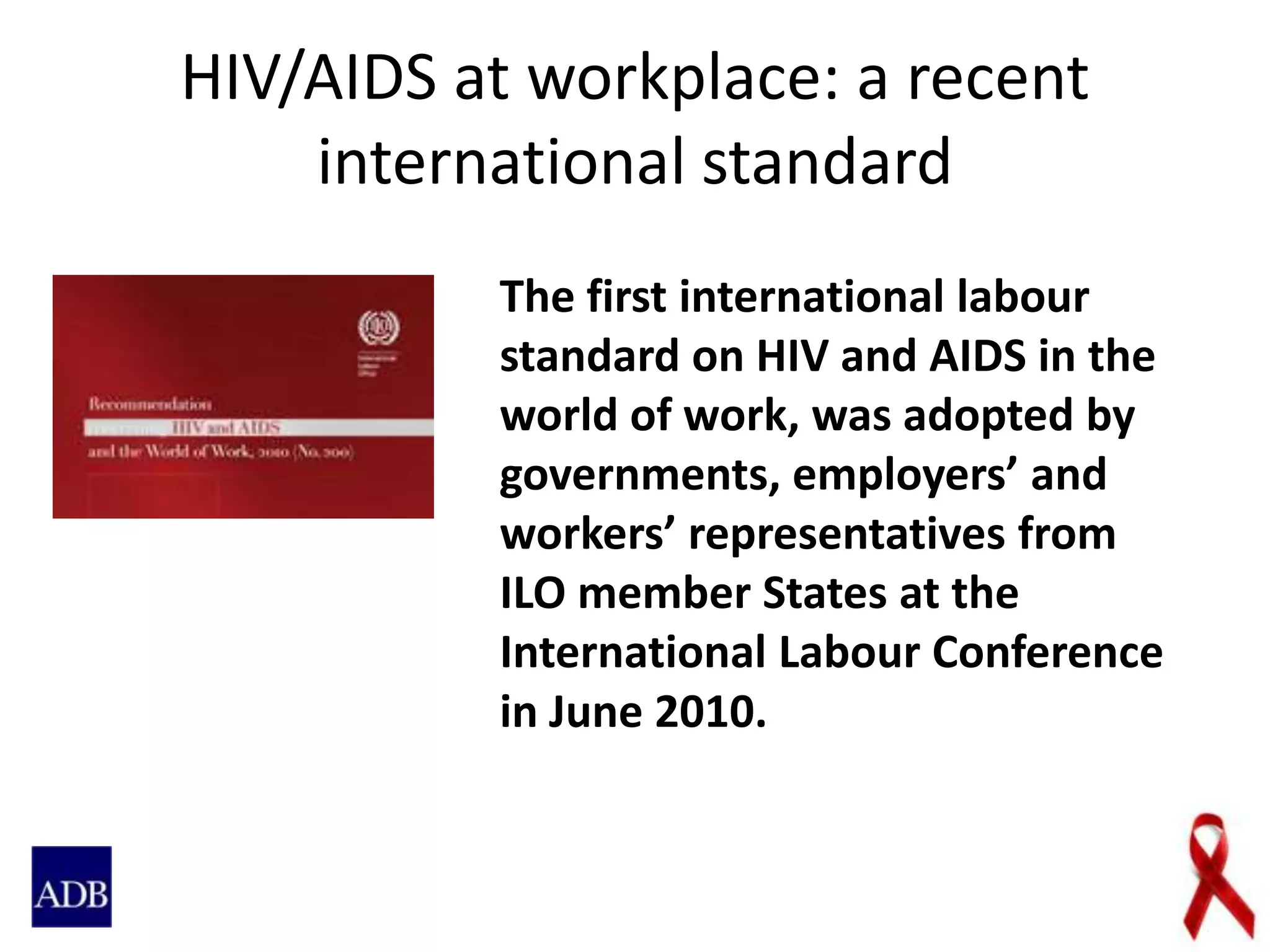 HIV/AIDS at worplace: protecting yourself - World AIDS Day 2012, ADB | PPTX