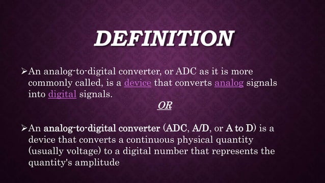 Analog to digital converter | PPTX | Computing | Technology & Computing
