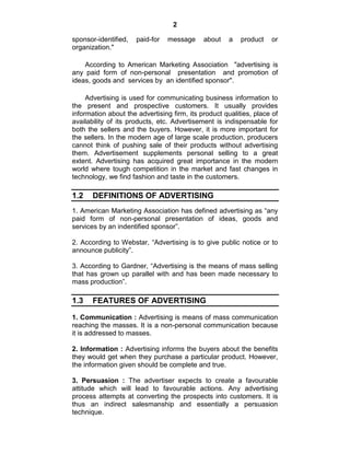ADVERTISING NOTES | PDF