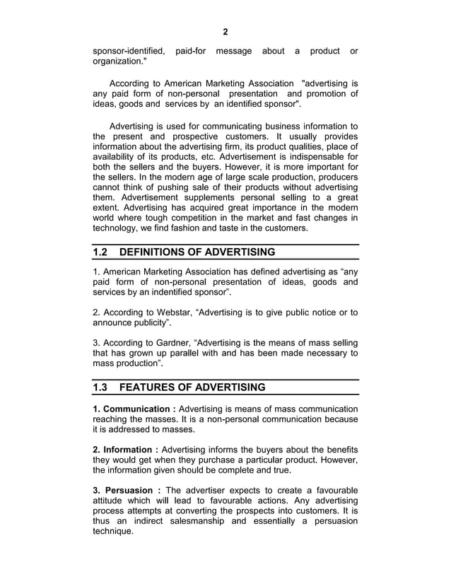 ADVERTISING NOTES | PDF