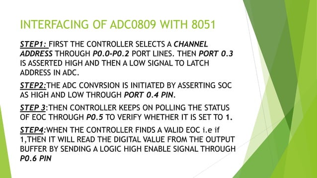 INTERFACING ANALAOG TO DIGITAL CONVERTER (ADC0808/09) TO 8051 MICROCONTROLLER | PPTX