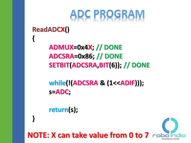 ADC - Analog to Digital Conversion on AVR microcontroller Atmega16 | PPT