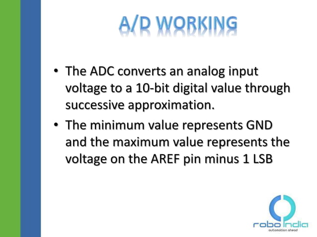 ADC - Analog to Digital Conversion on AVR microcontroller Atmega16 | PPT