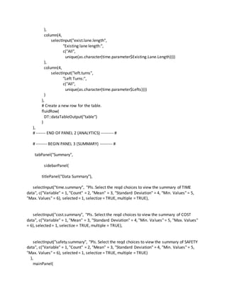 R (Shiny Package) - UI Side Script for Decision Support System | DOCX