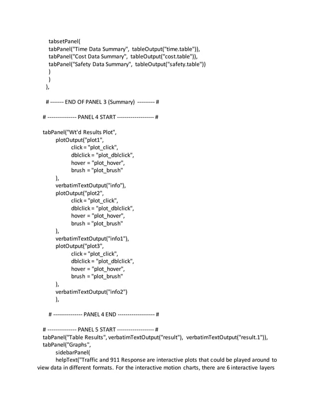 R (Shiny Package) - UI Side Script for Decision Support System | DOCX