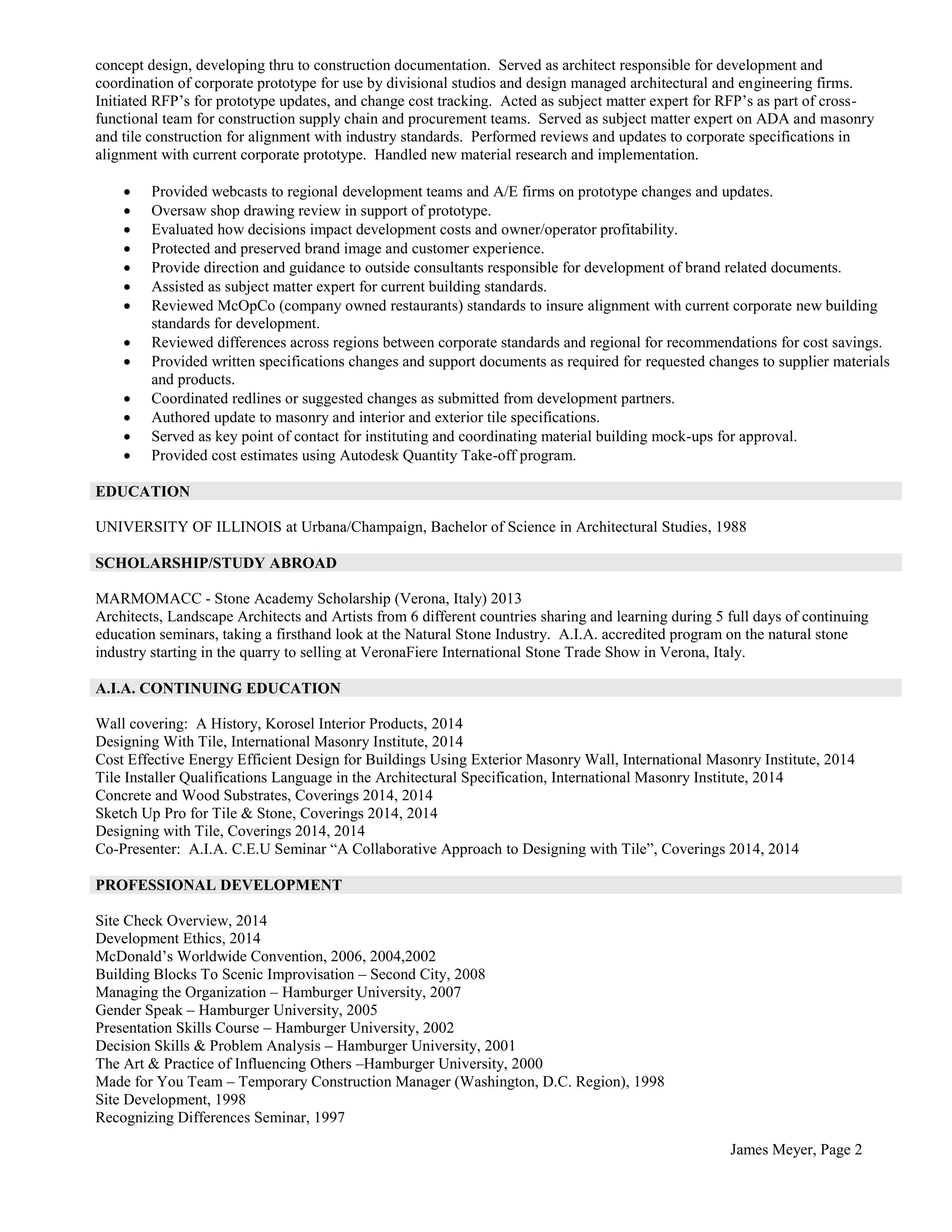 Meyer, James - CV 2015 | PDF