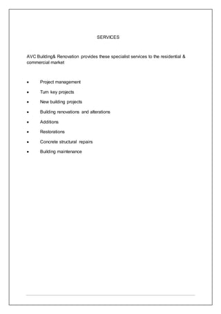 01-AVC Building & Renovations Company profile | DOCX