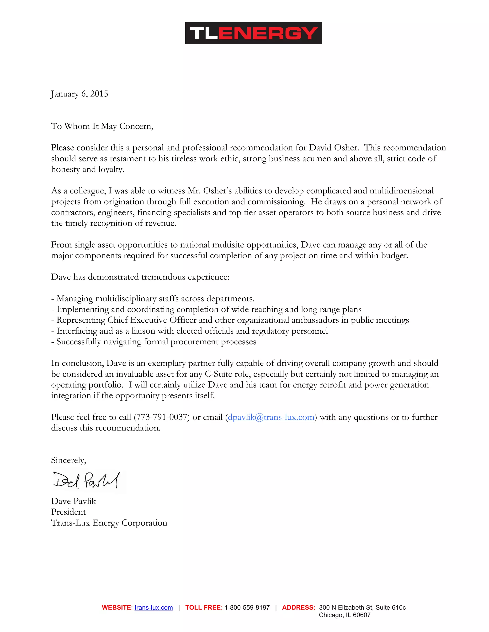 David Osher - Rec Letter | PDF