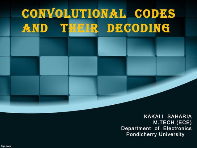Convolutional Codes And Their Decoding Ppt Programming Languages