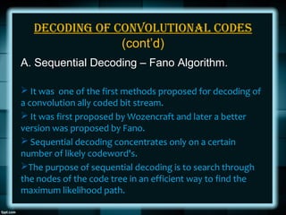 Convolutional Codes And Their Decoding | PPT