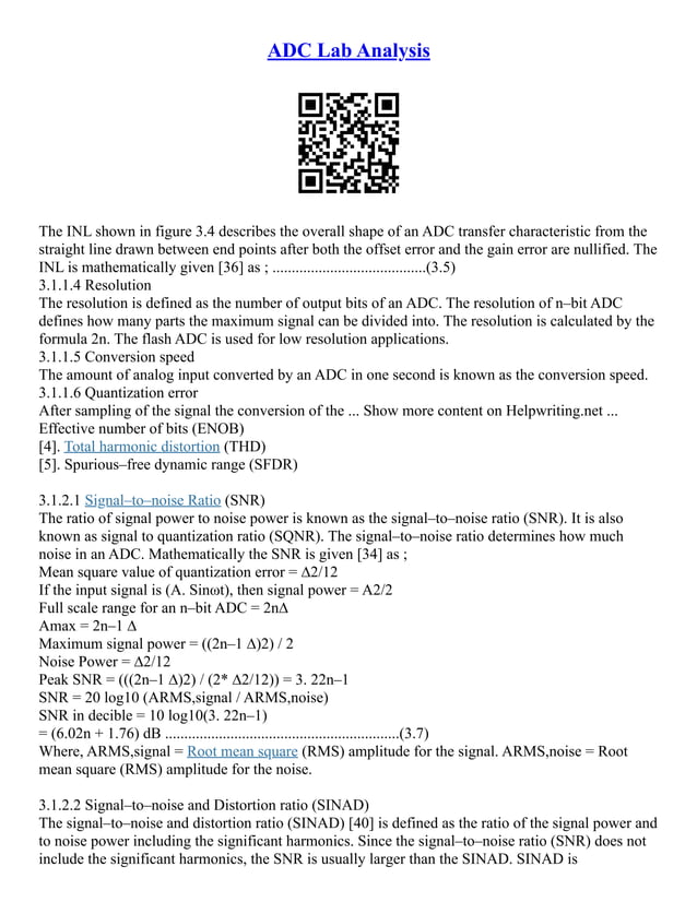 ADC Lab Analysis | PDF