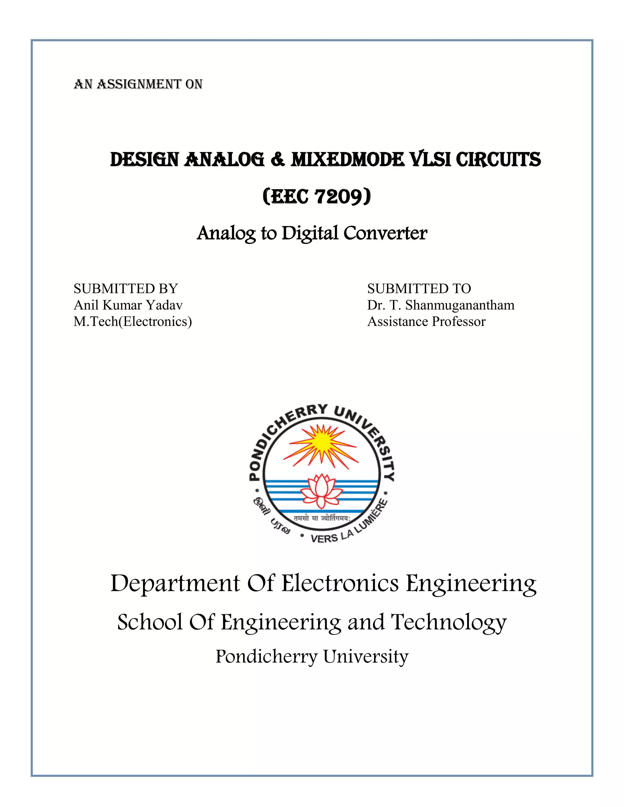ANALOG TO DIGITAL CONVERTOR | PDF