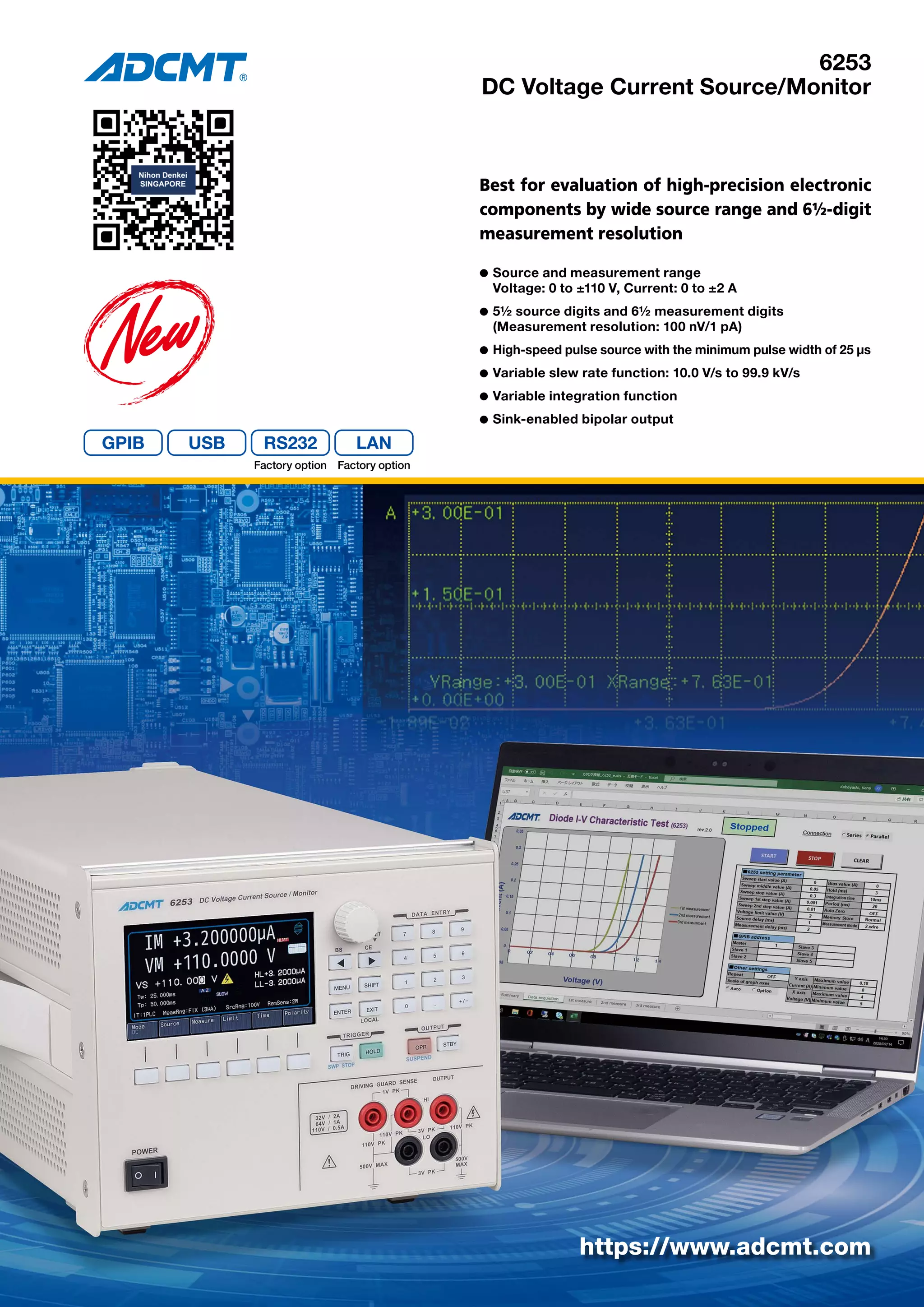 Adcmt catalog 6253-e-denkei DC Voltage Current Source Monitor | PDF