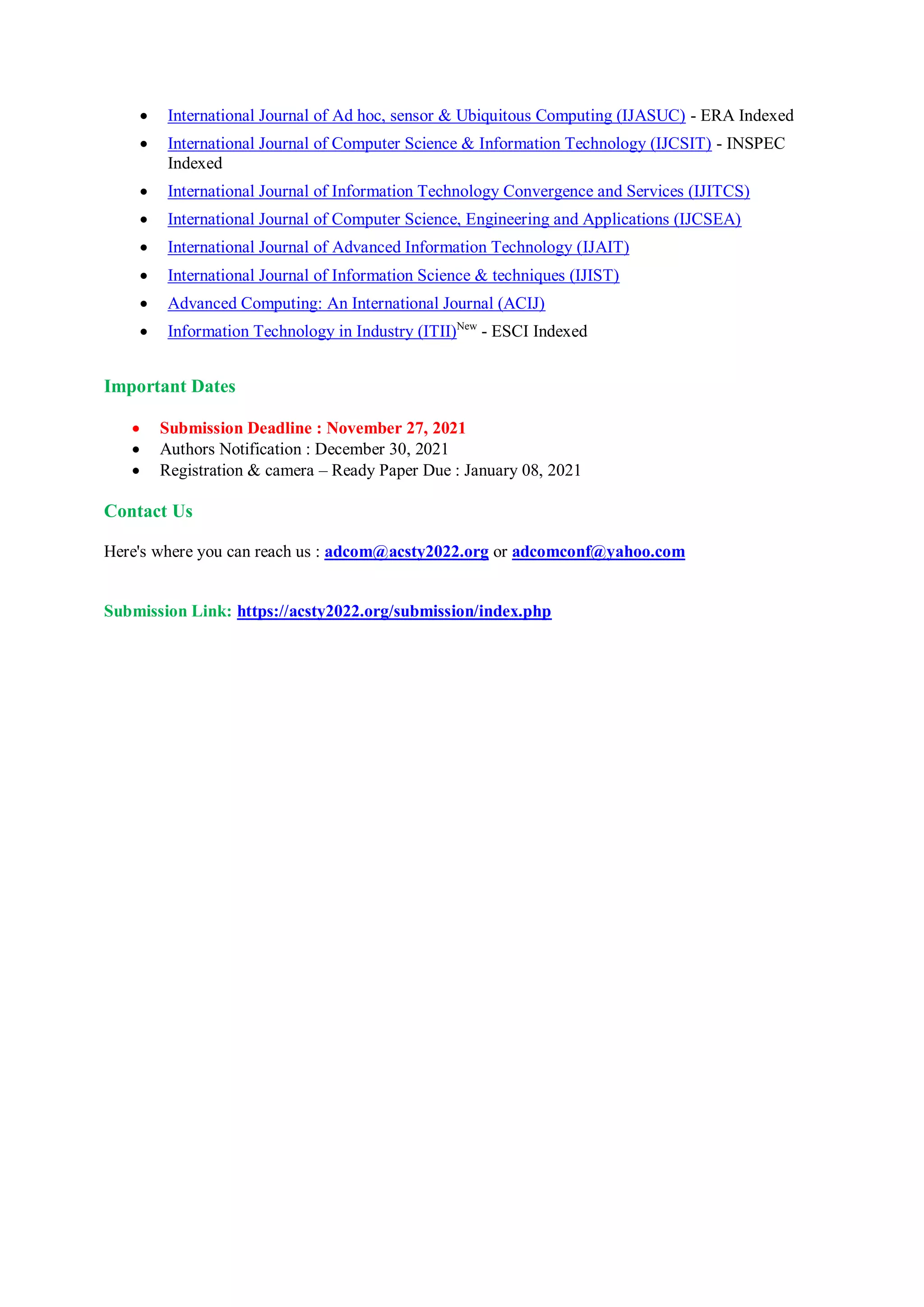 8th International conference on Advanced Computing (ADCOM 2022) | PDF